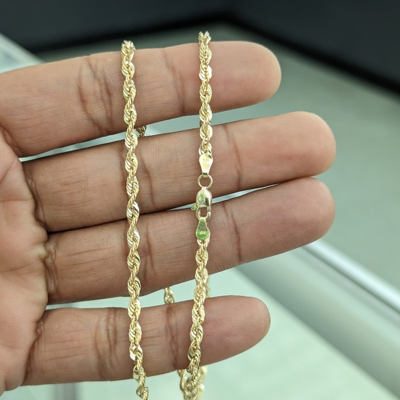 Unbrand | Jewelry | Kt Real Gold Rope Chain 33mm 20 Inch | Poshmark